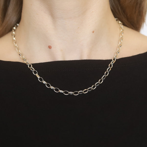 Fancy Link Chain Necklace Sterling Silver - State St. Jewelers