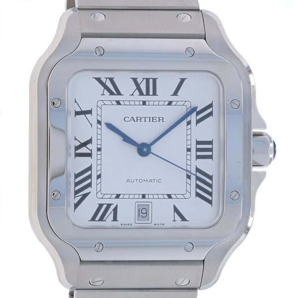 Cartier Santos Large Synthetic Blue Spinel Men's Watch 4072 Automatic ...